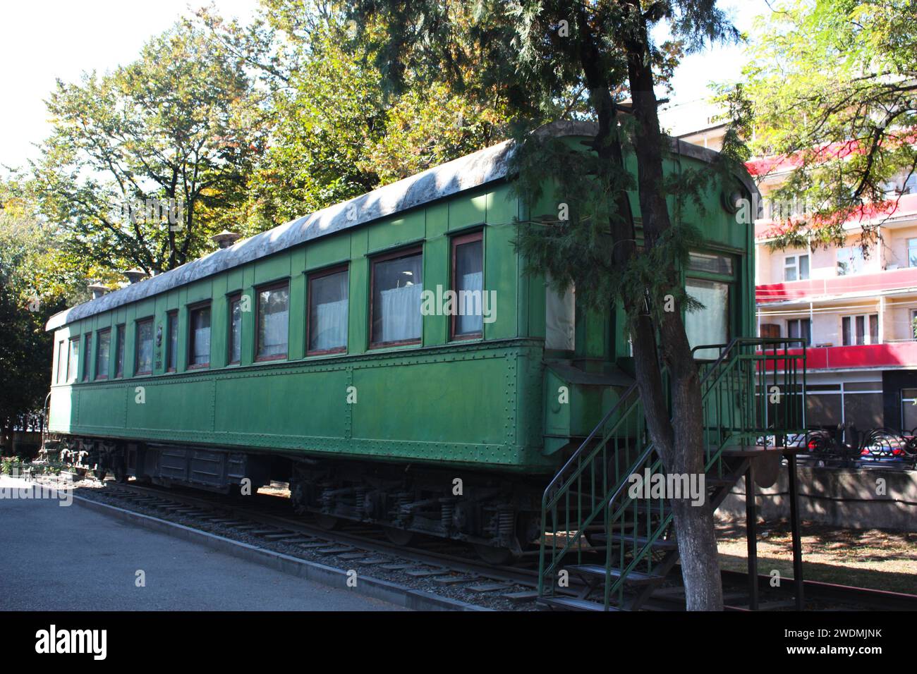 Josef Stalin's train- green Pullman wagon-on the grounds of the Joseph ...