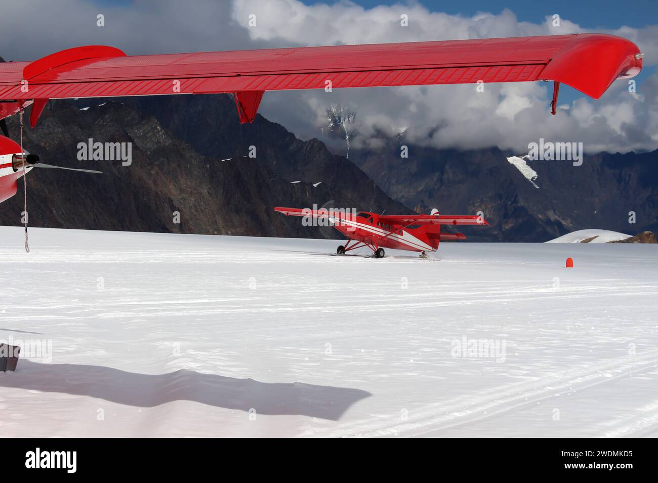 Alaska, Glacier landing at Don Sheldon Amphitheater in Denali National ...
