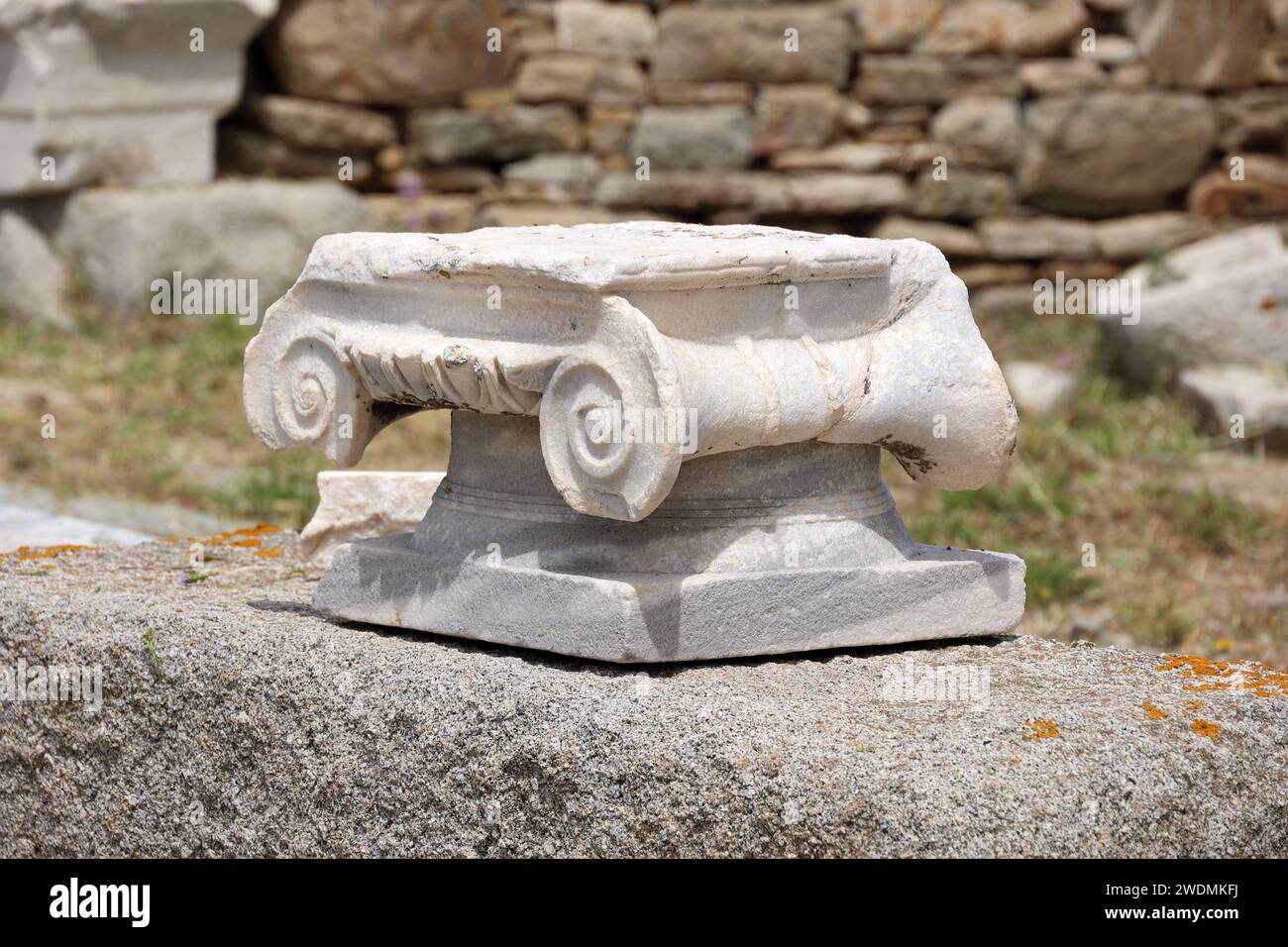 Ionian capitals-relic of an ancient civilization on the Cyclades island ...