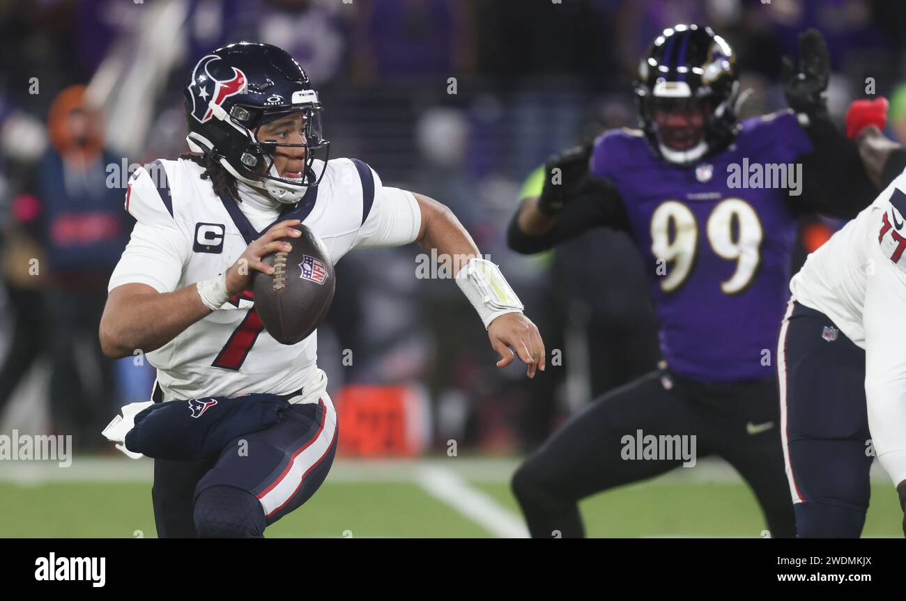 January 20, 2024: Houston Texans QB C.J. Stroud (7) in action during the AFC divisional playoff ...