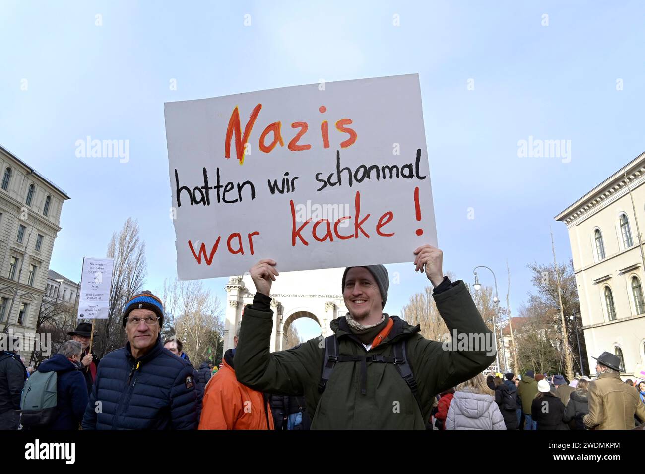 Sonntag, 21. Januar 2024, Demo gegen rechts, Demonstration in München ...
