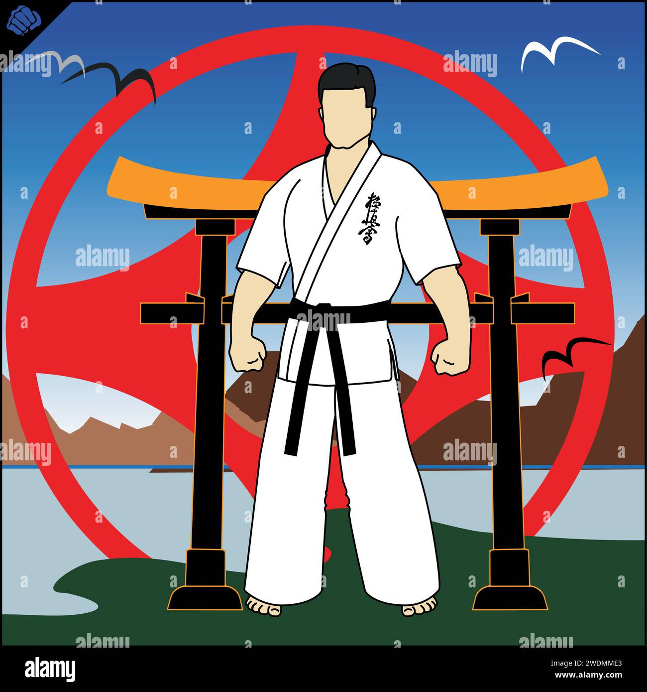 Martial art colored simbol, logo. Karate creative design emblem Stock ...