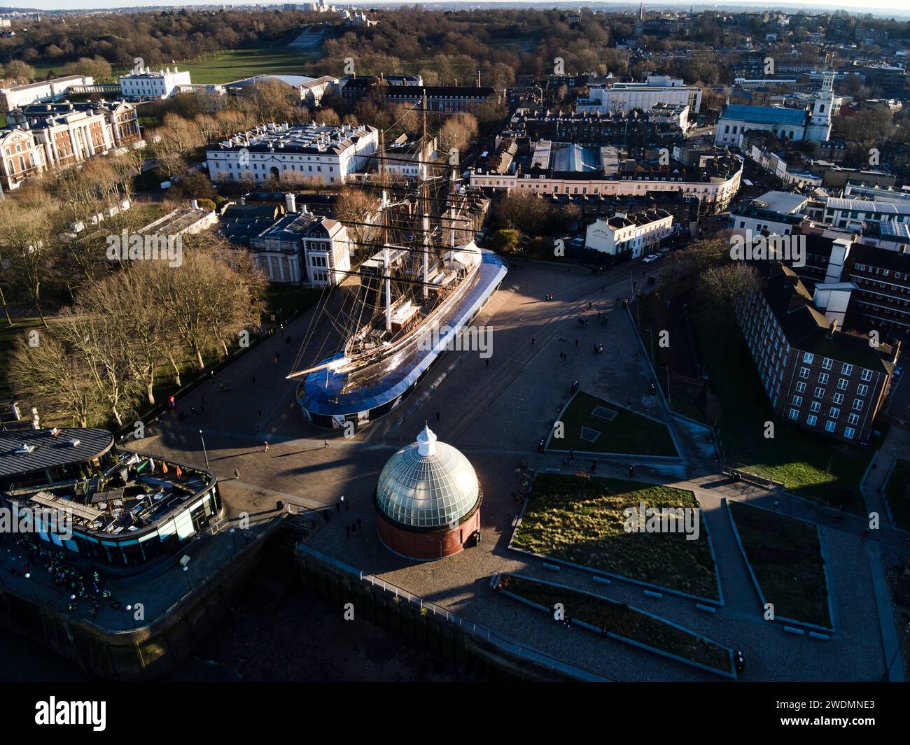 Cutty Sark Clipper, Greenwich foot tunnel and Greenwich, England Stock ...
