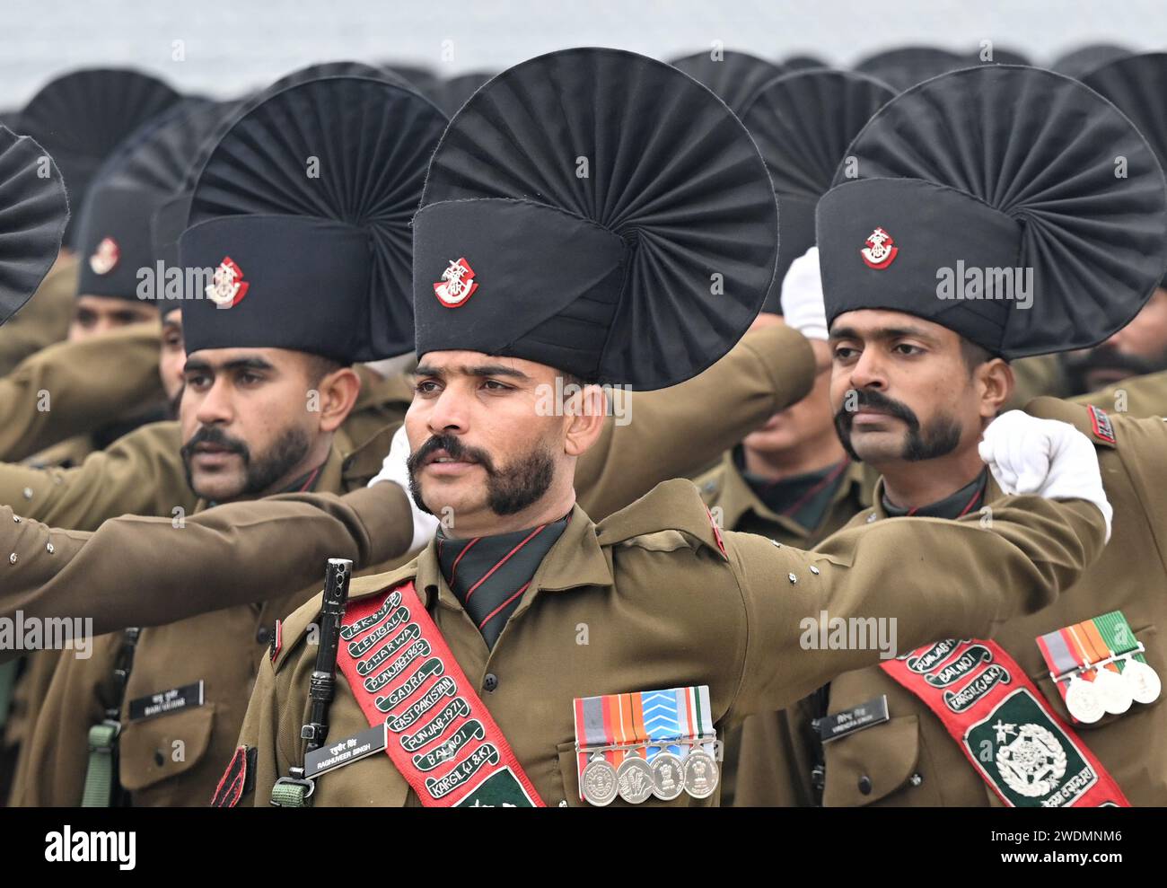 NEW DELHI, INDIA - JANUARY 21: Rajputana Rifles (RAJ RIF) contingent ...
