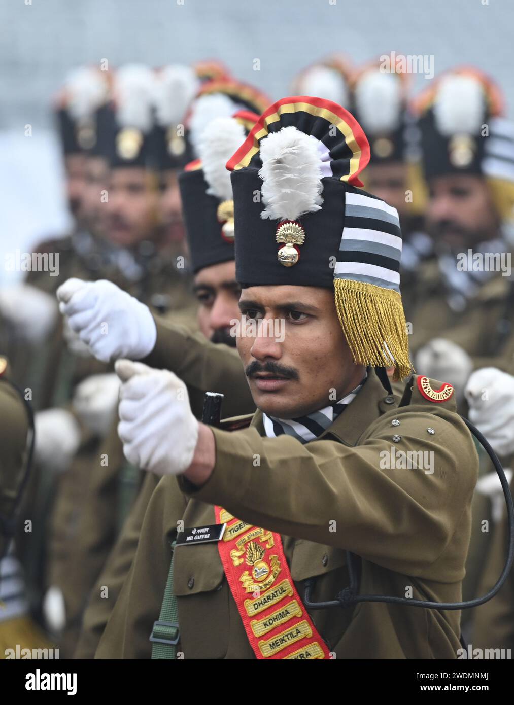 NEW DELHI, INDIA - JANUARY 21: Grenadiers contingent during rehearsal ...