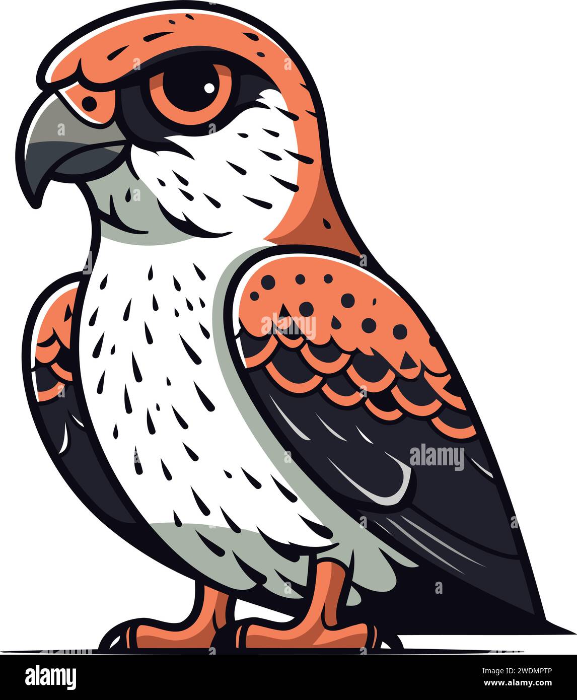 Red winged hawk on a white background. Vector illustration Stock Vector ...