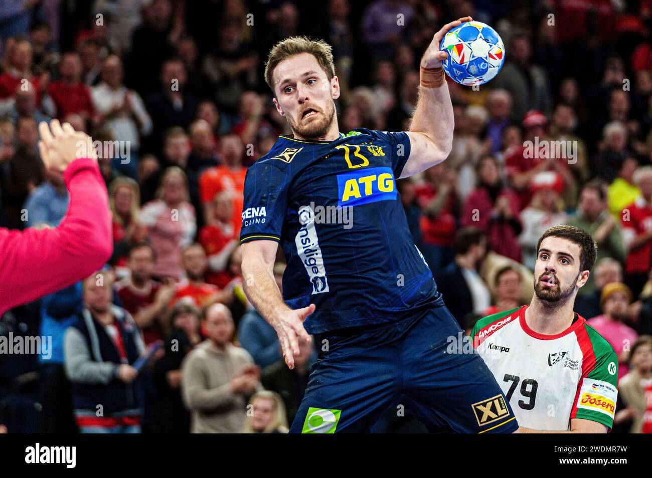 Hamburg, Deutschland. 21st Jan, 2024. Wurf/Tor Albin Lagergren ...