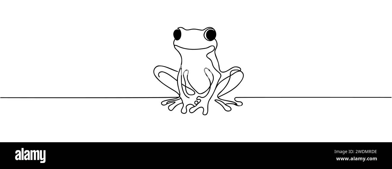 the frog is drawn as a continuous one line Stock Vector Image & Art - Alamy
