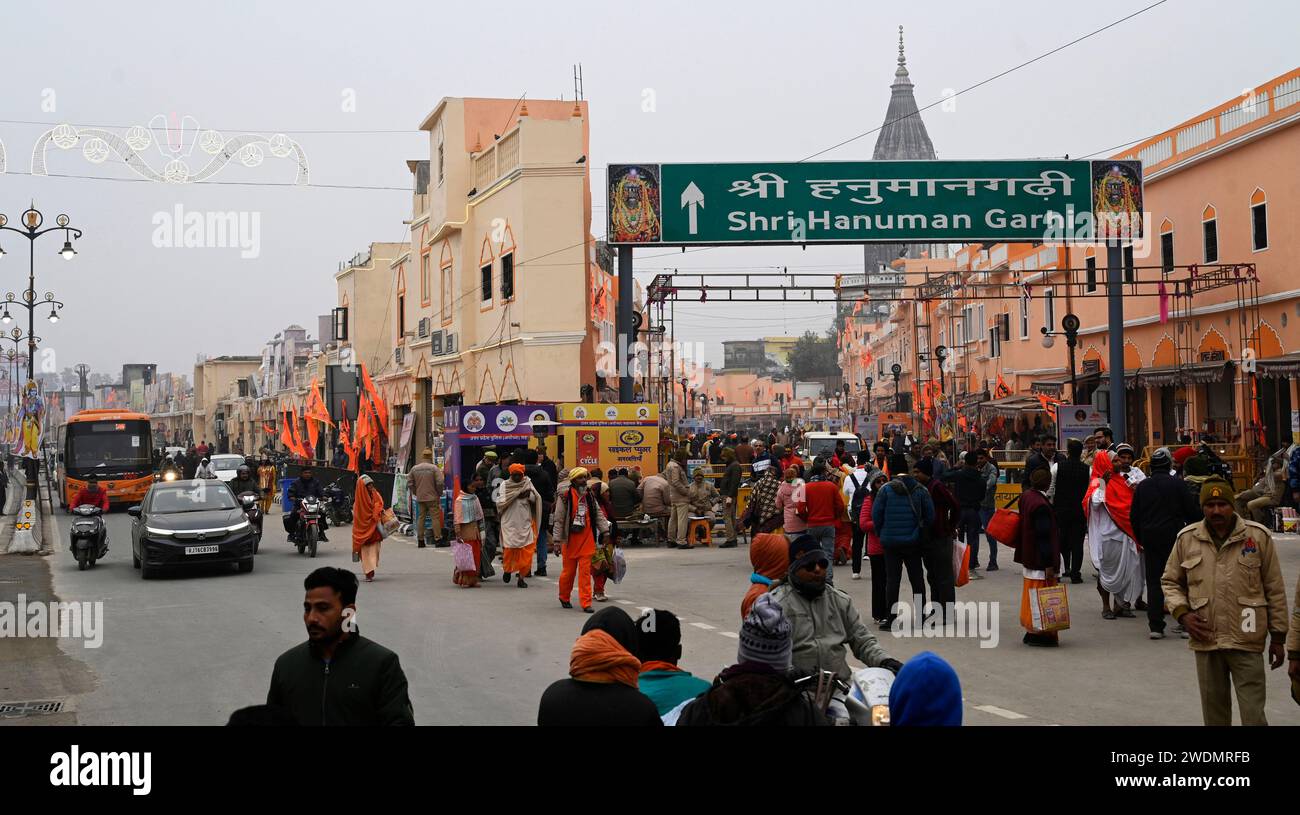 Ayodhya, India. 21st Jan, 2024. AYODHYA, INDIA - JANUARY 20: A pictture ...