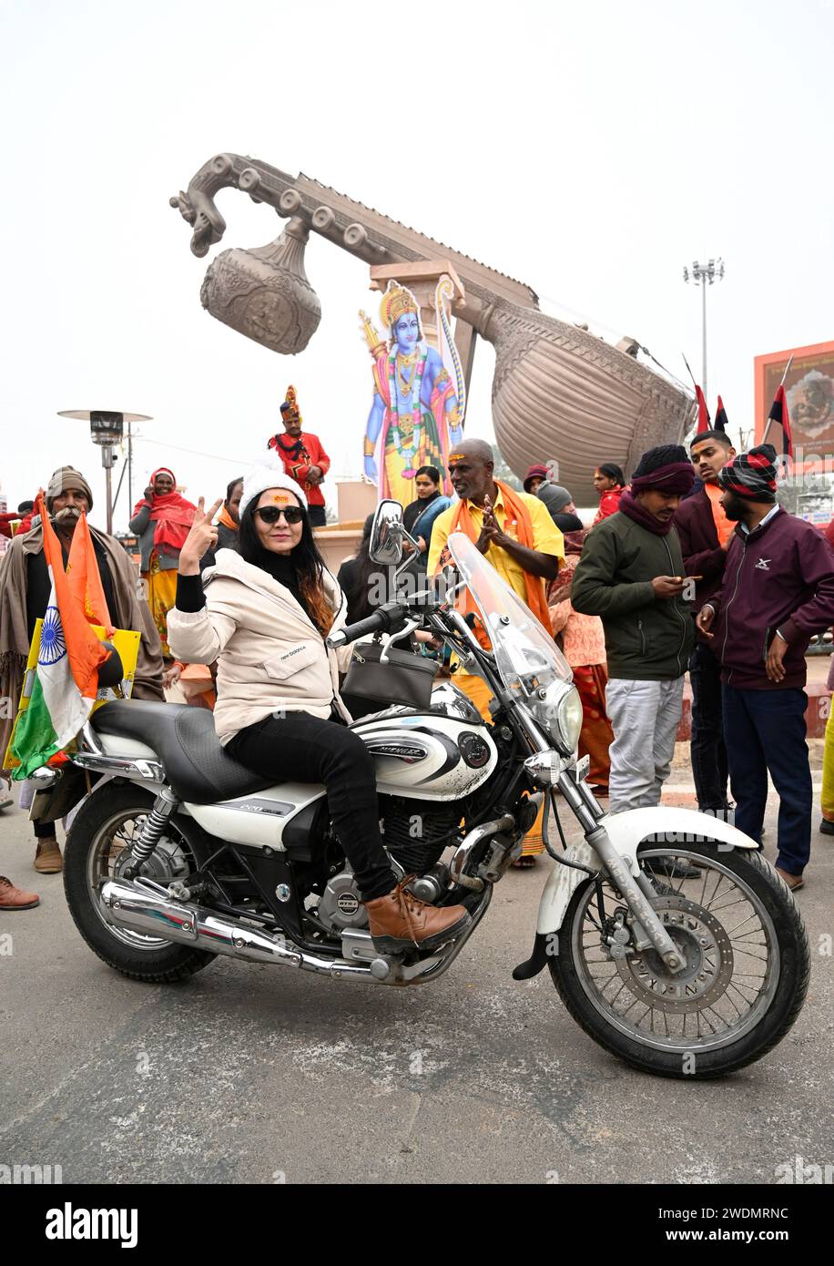 Ayodhya, India. 21st Jan, 2024. AYODHYA, INDIA - JANUARY 20: A female ...