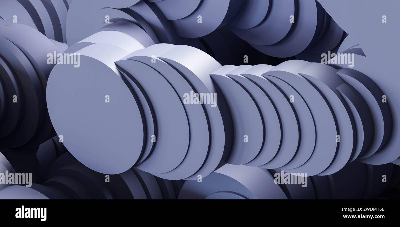 Stack of Stacked White Discs, Heap of Circular Objects Piled Up 3d ...