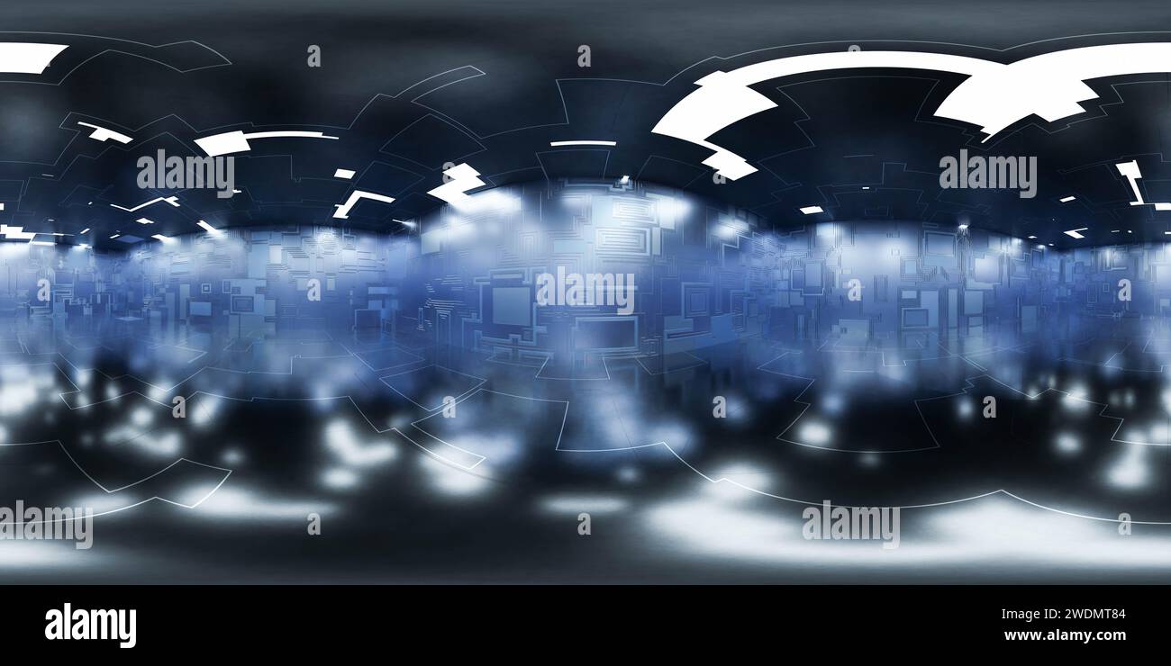 a futuristic room with lots of lights 360 panorama vr environment map ...