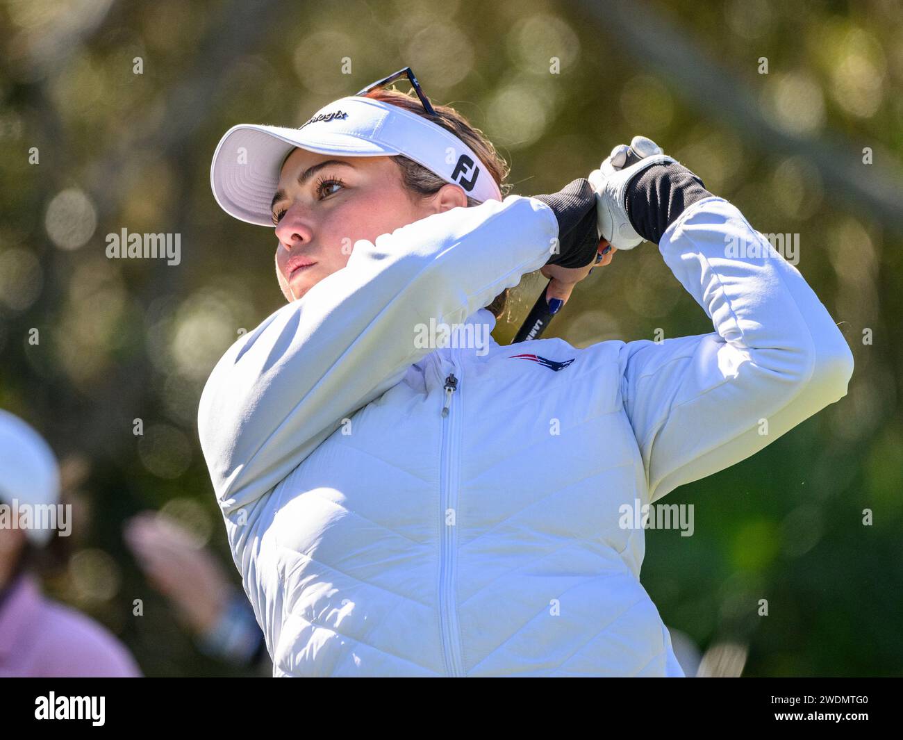 Orlando, FL, USA. 21st Jan, 2024. Alexa Pano plays her shot from the ...