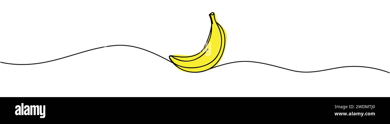 Banana continuous line drawing vector illustration. One line banana ...