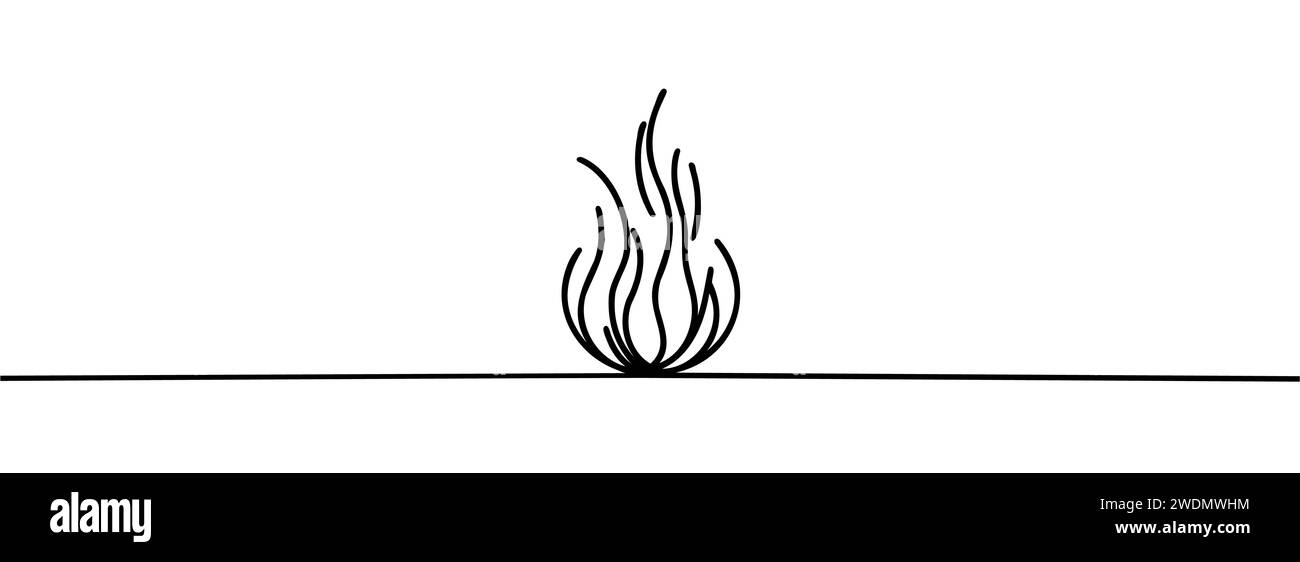 Continuous line of fire. one line Stock Vector Image & Art - Alamy