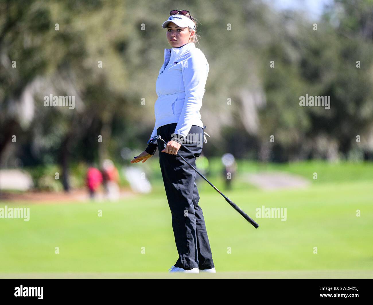 Orlando, FL, USA. 21st Jan, 2024. Alexa Pano reacts to her putt on the ...