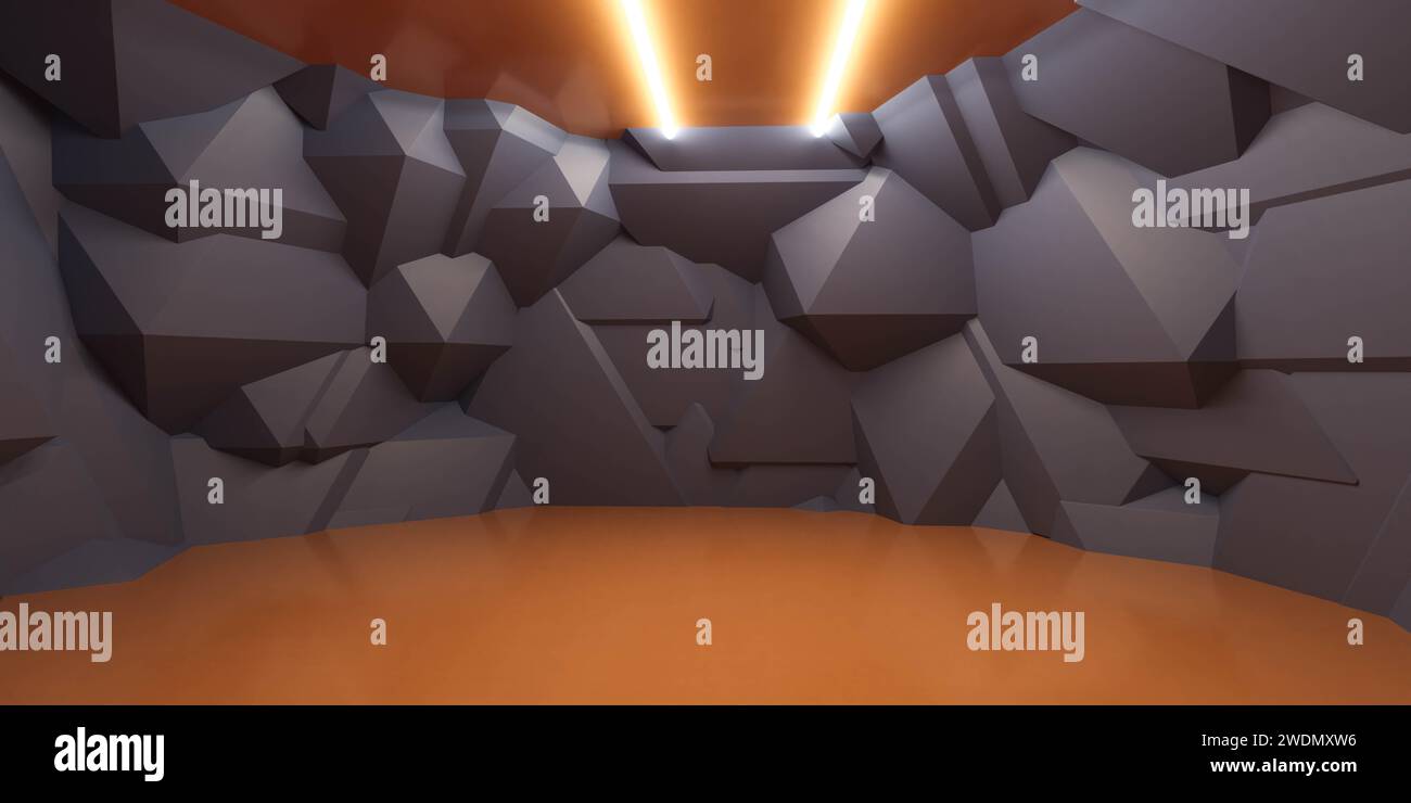 Room With Multiple Cubes Adorning the Walls, Interior Design ...