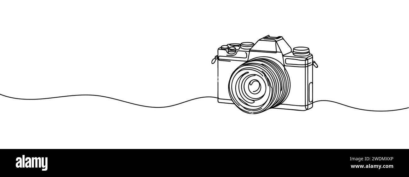 Vintage old photo camera draw Cut Out Stock Images & Pictures - Alamy