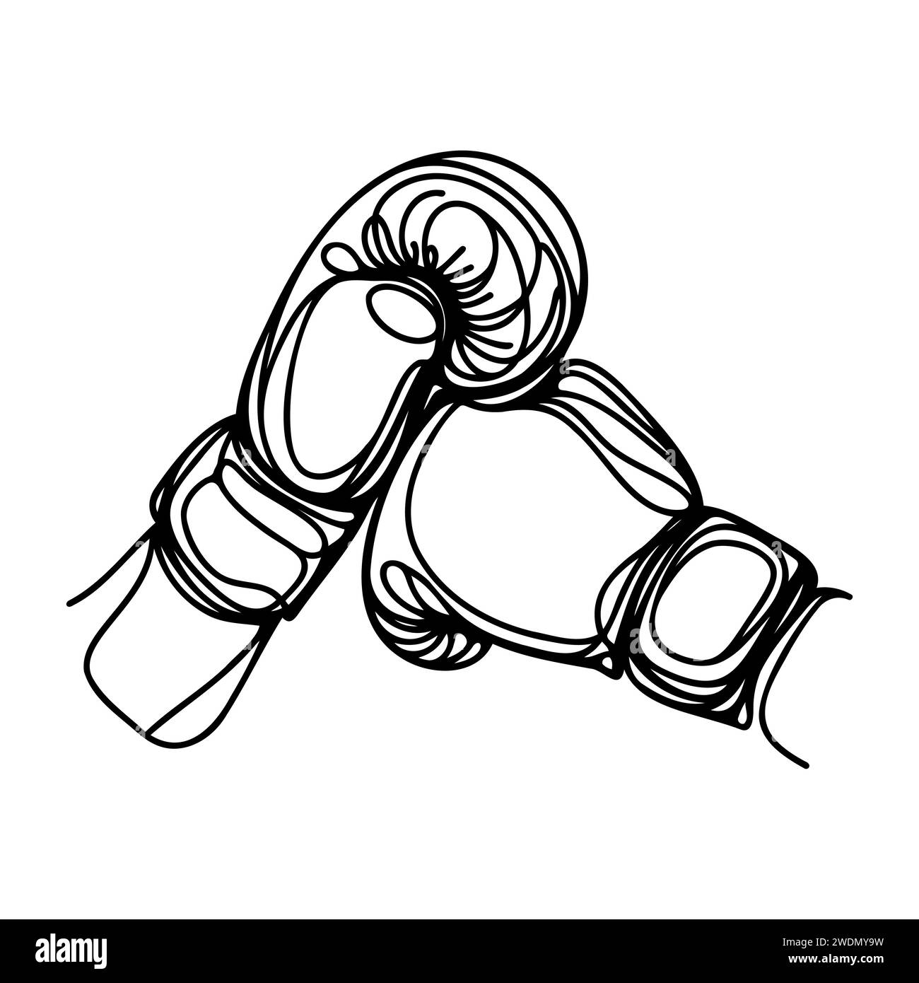 Continuous one line drawing of boxing gloves Stock Vector Image & Art ...