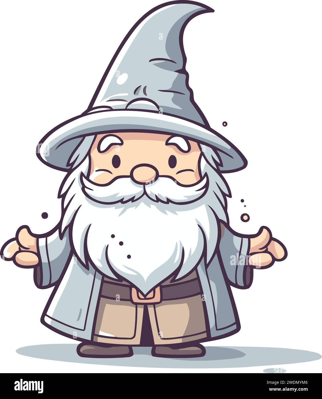 Wizard cartoon character isolated on white background. Cute vector ...