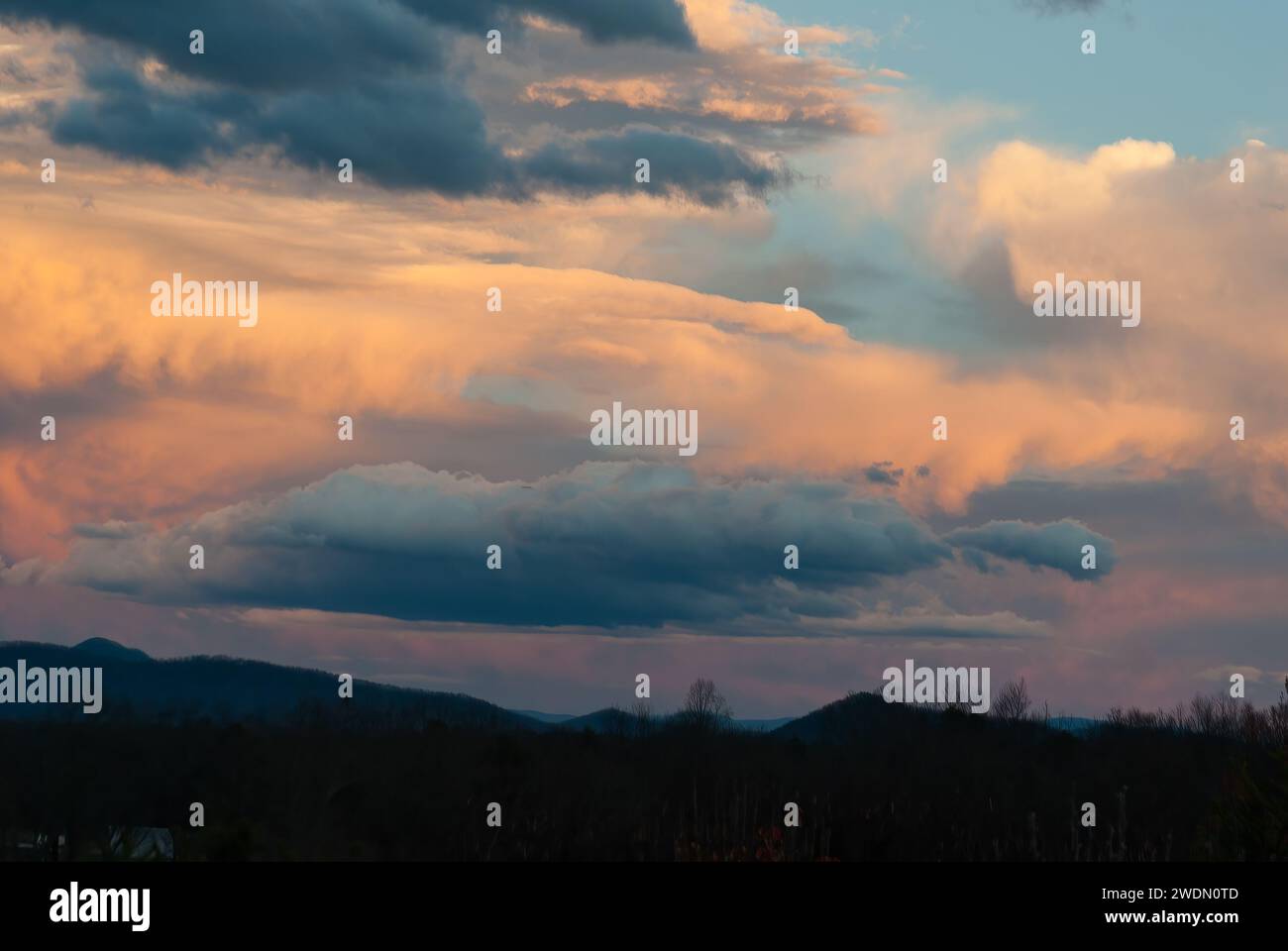 Multi-Colored Clouds in a Dramatic Sky as the Sun Sets in East ...