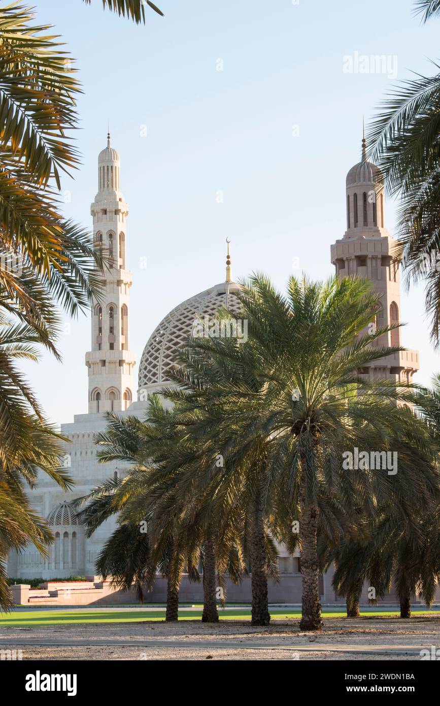 Muscat, Oman - January 05,2024 : View on Sultan Qaboos grand mosque ...