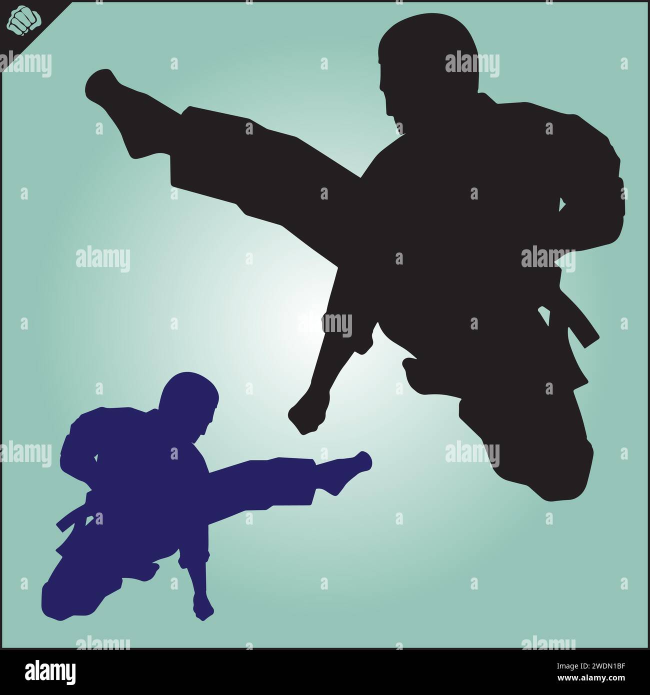 Martial art colored simbol design. Karate emblem Stock Vector Image ...