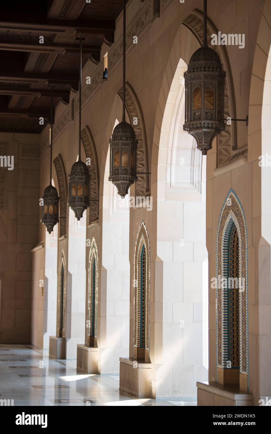 Muscat, Oman - January 05,2024 : View on Sultan Qaboos grand mosque ...
