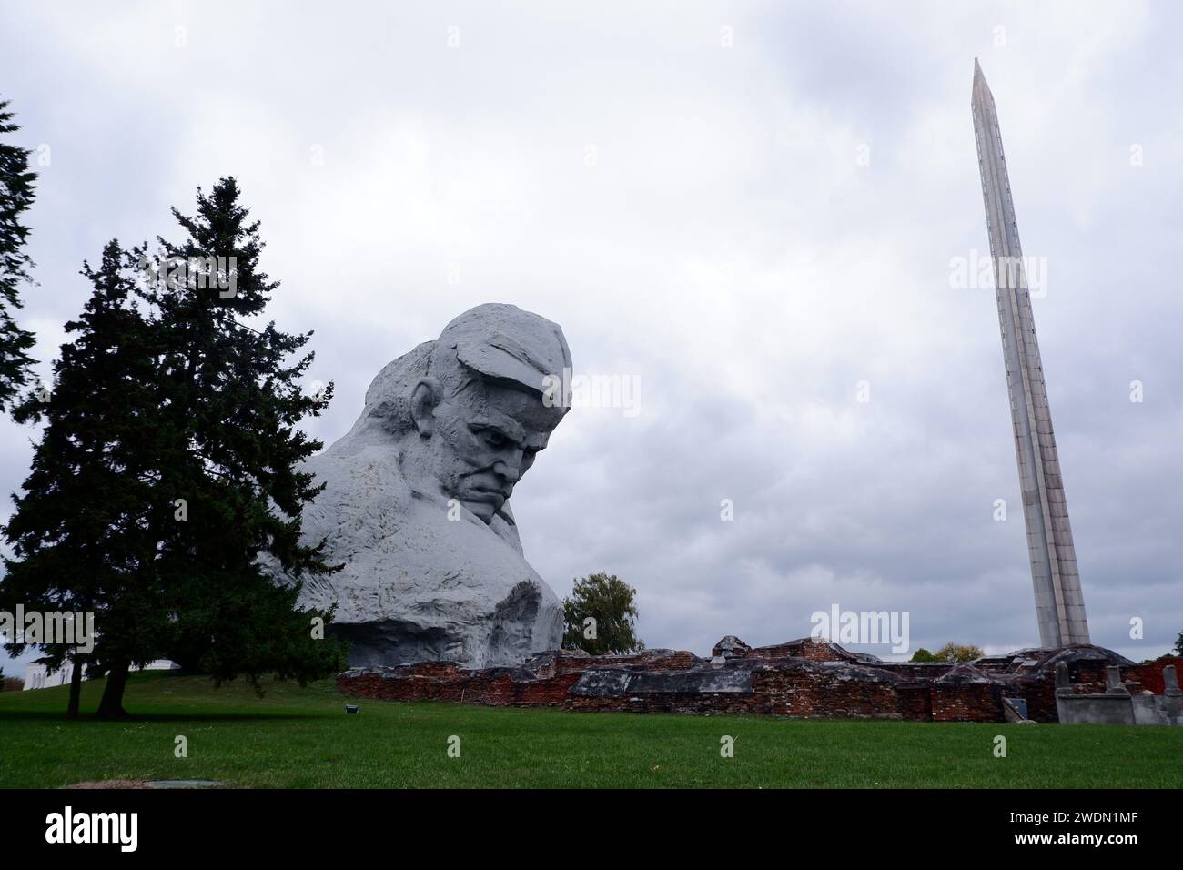 Statue of the monument Courage of the Brest Fortress. No lens ...
