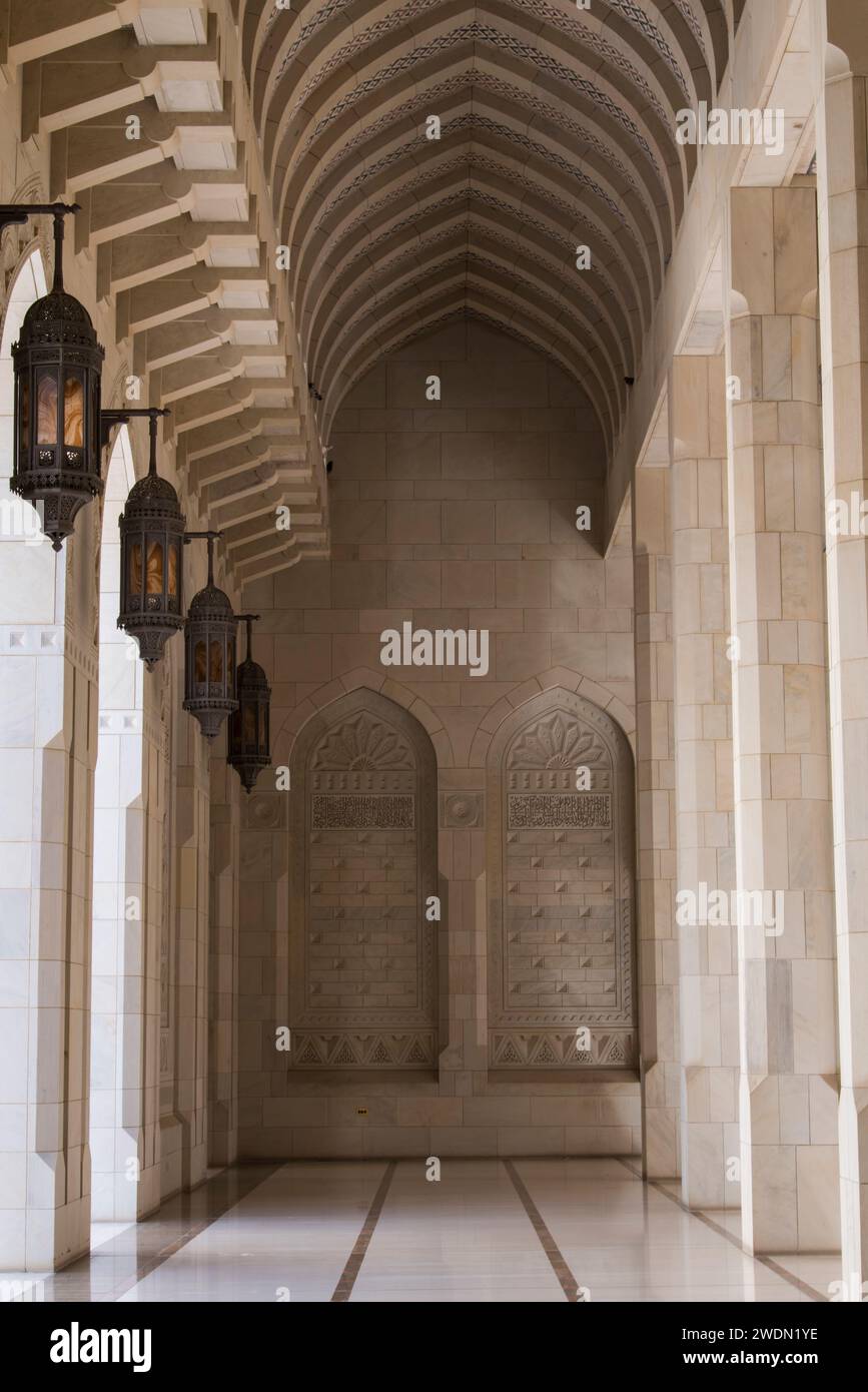 Muscat, Oman - January 05,2024 : View on Sultan Qaboos grand mosque ...