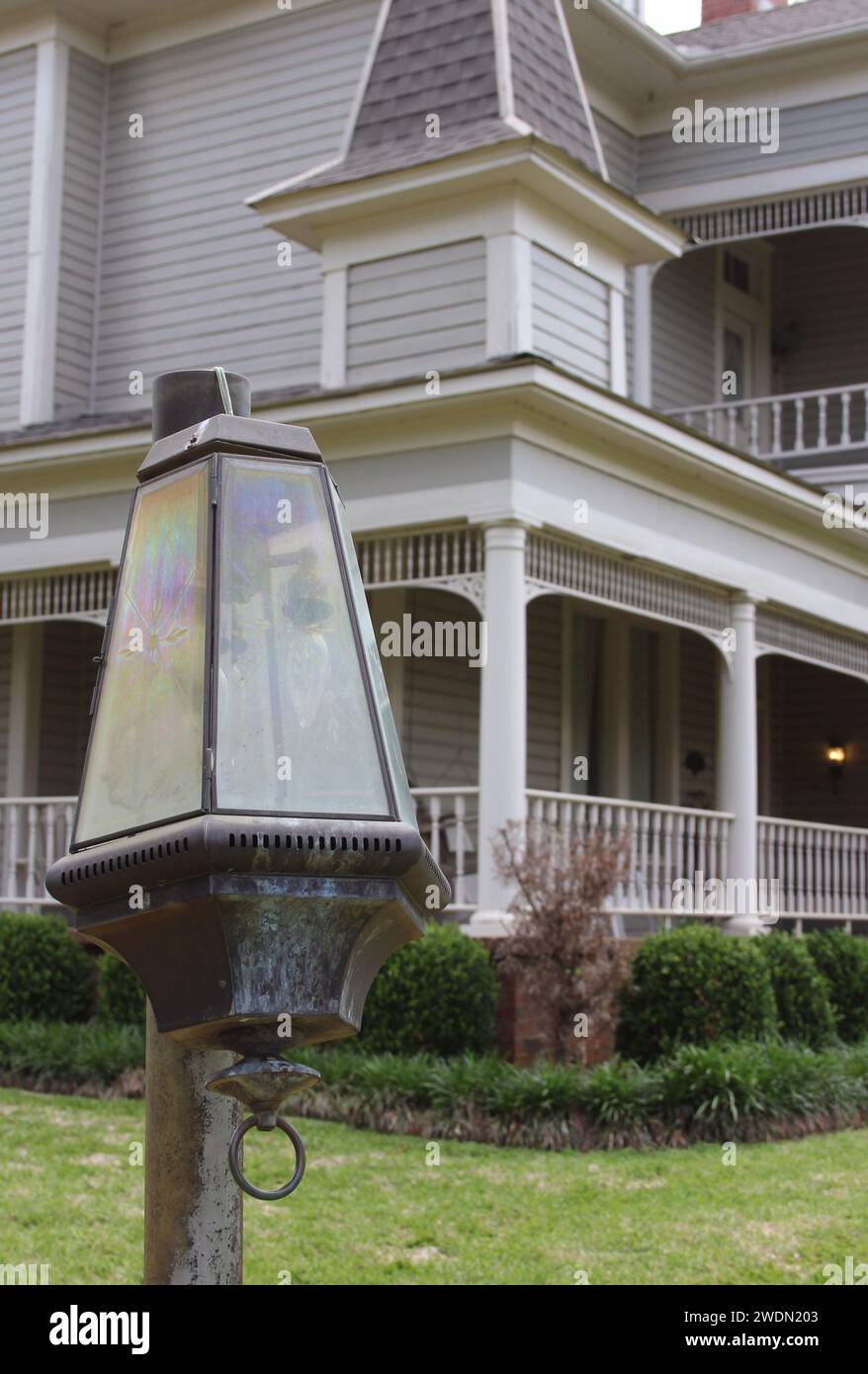 Historic Mansion close-up of lamp Located in Bullard Texas Stock Photo ...