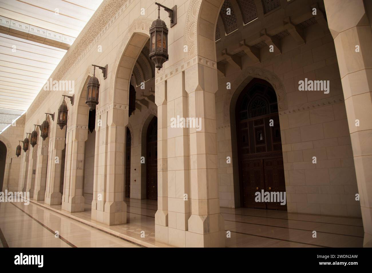 Muscat, Oman - January 05,2024 : View on Sultan Qaboos grand mosque ...