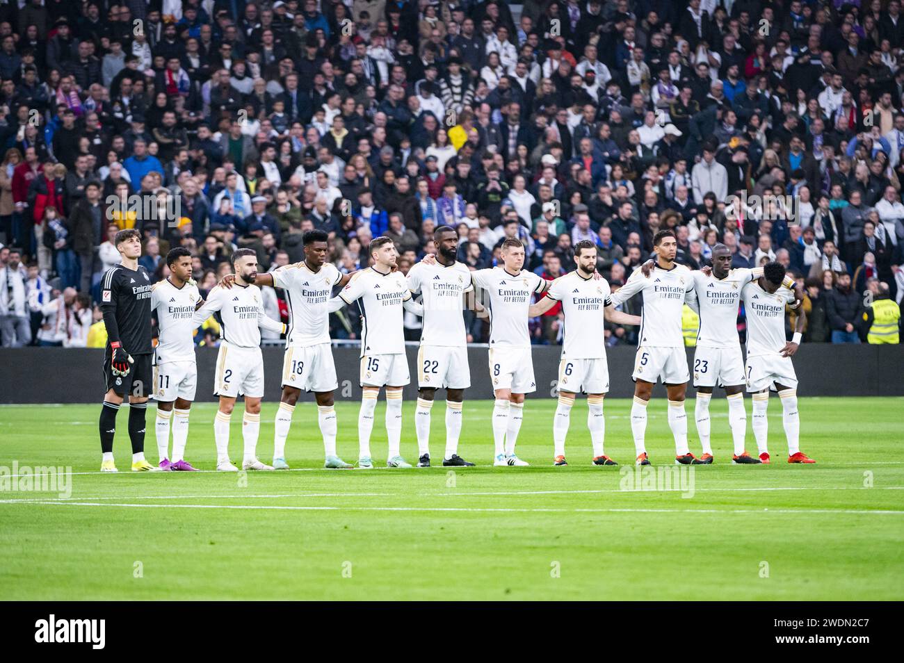 Madrid, Spain. 21st Jan, 2024. Real Madrid team seen before the La Liga ...