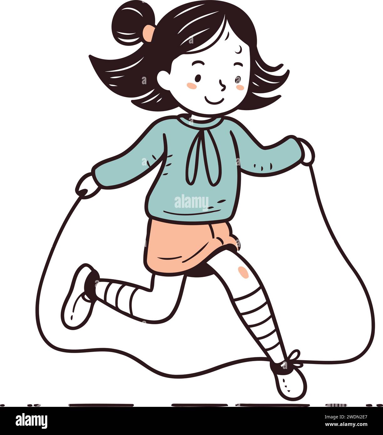 Skipping rope icon in cartoon Stock Vector Images - Alamy