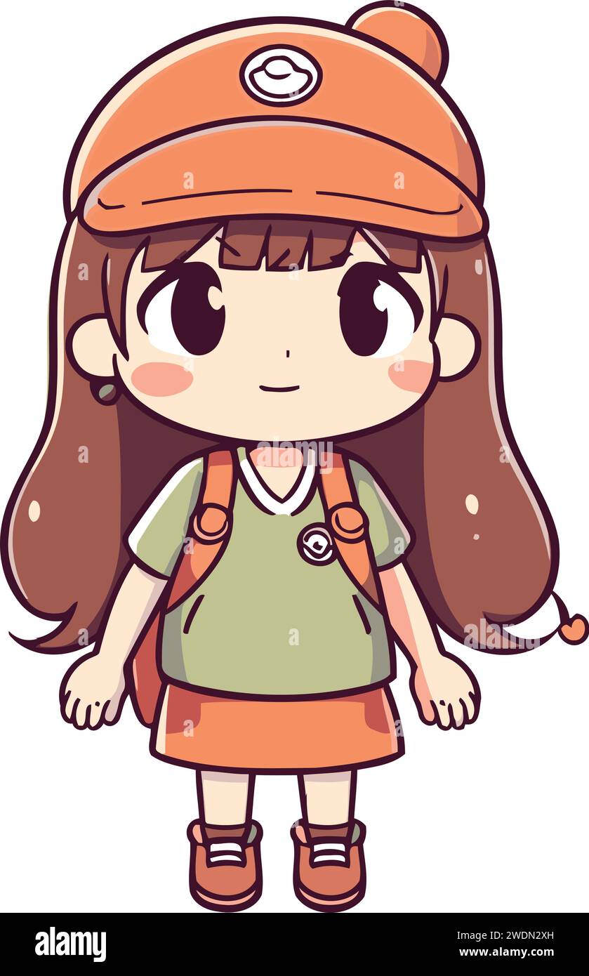 Girl with cap Stock Vector Images - Alamy