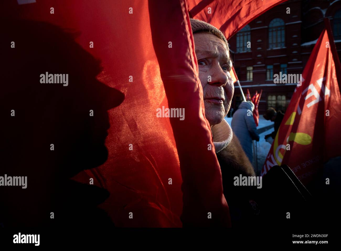 Moscow, Russia. 21st of January, 2024. Russian Communist supporters ...