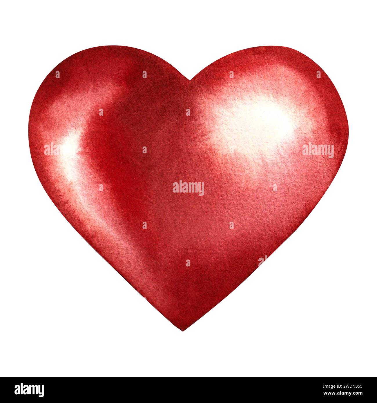 Red heart, an element of your design. Watercolor illustration, hand ...