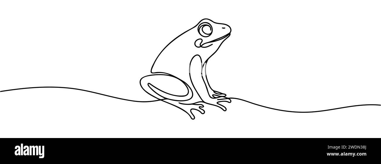 the frog is drawn as a continuous one line Stock Vector Image & Art - Alamy