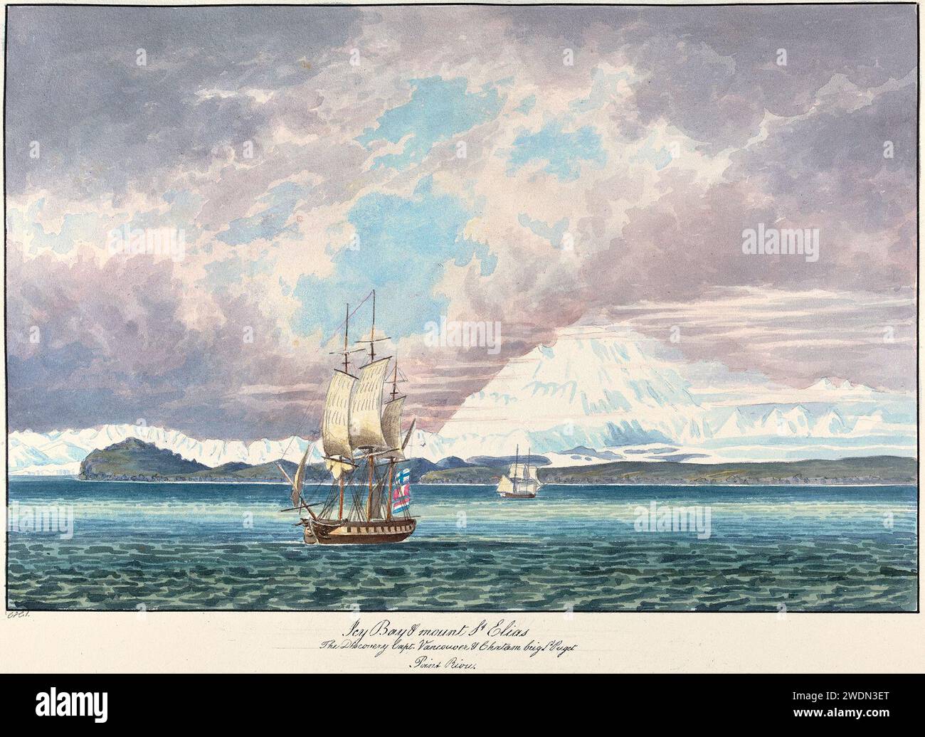 Icy Bay & Mount Saint Elias, adapted from , 1776–1859, Watercolor and ...