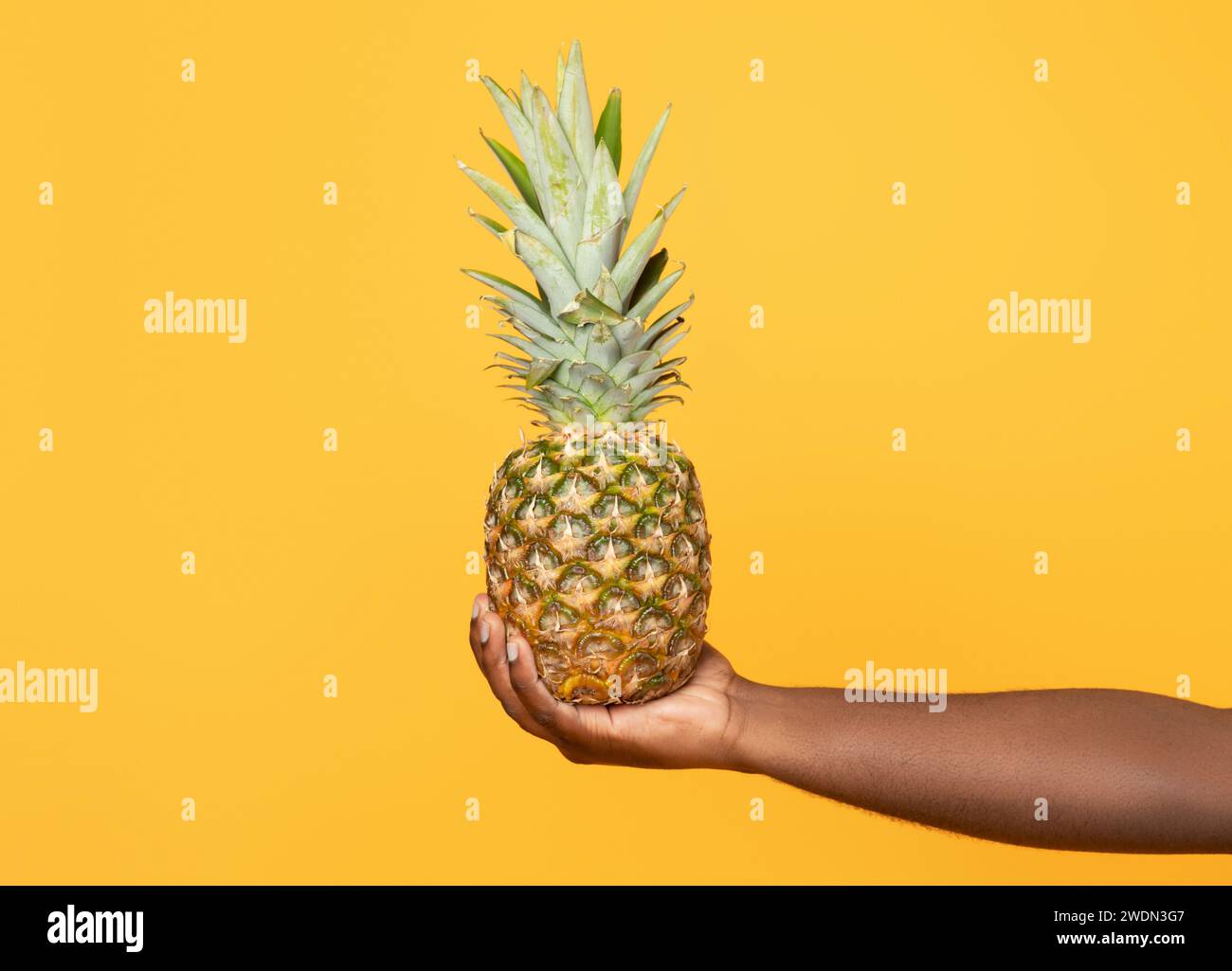 Male hand holding pineapple hi-res stock photography and images - Alamy