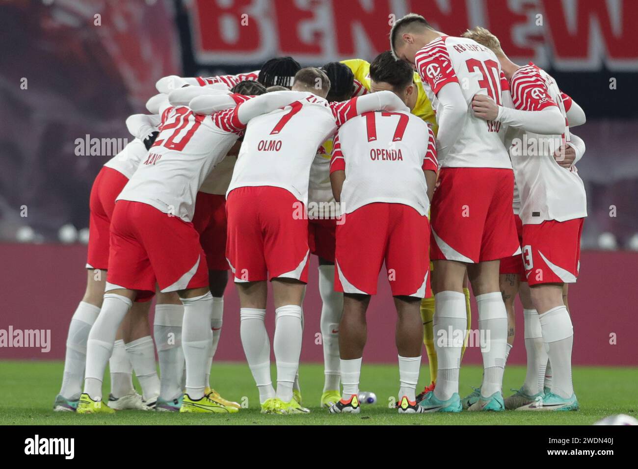 Leipzig, Germany. 20th Jan, 2024. Team of RB Leipzig seen during ...