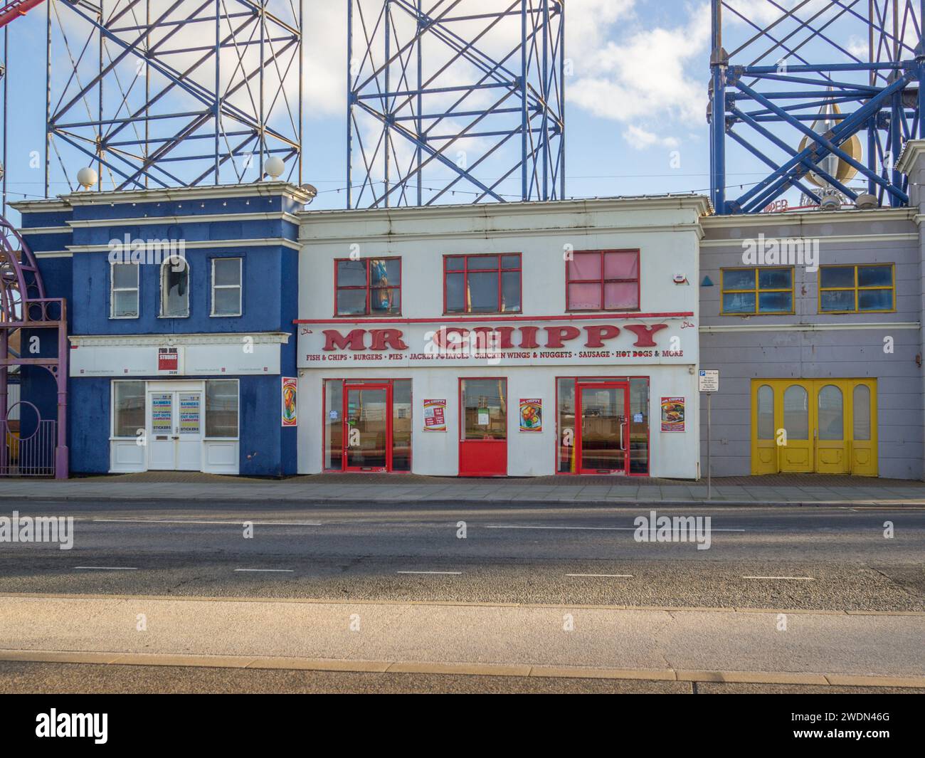 09.01.2024 Blackpool, Lancashire, UK. Blackpool chippy next to the ...