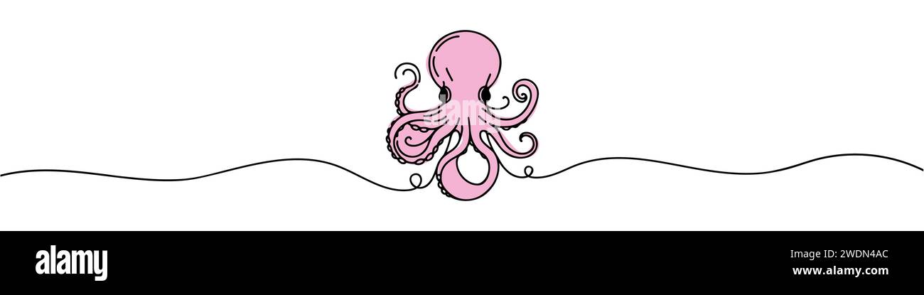 One continuous line drawing of an octopus Stock Vector Image & Art - Alamy
