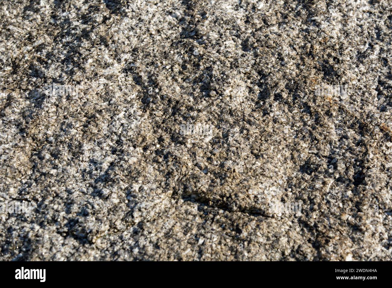 Close up landscape format photograph of the granular surface of granite ...