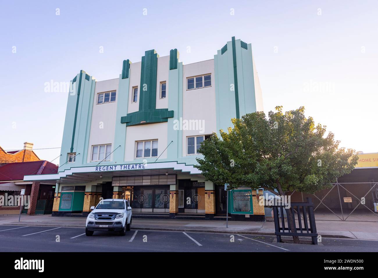 Architecture of the Regent theatre building in Mudgee town centre, New ...
