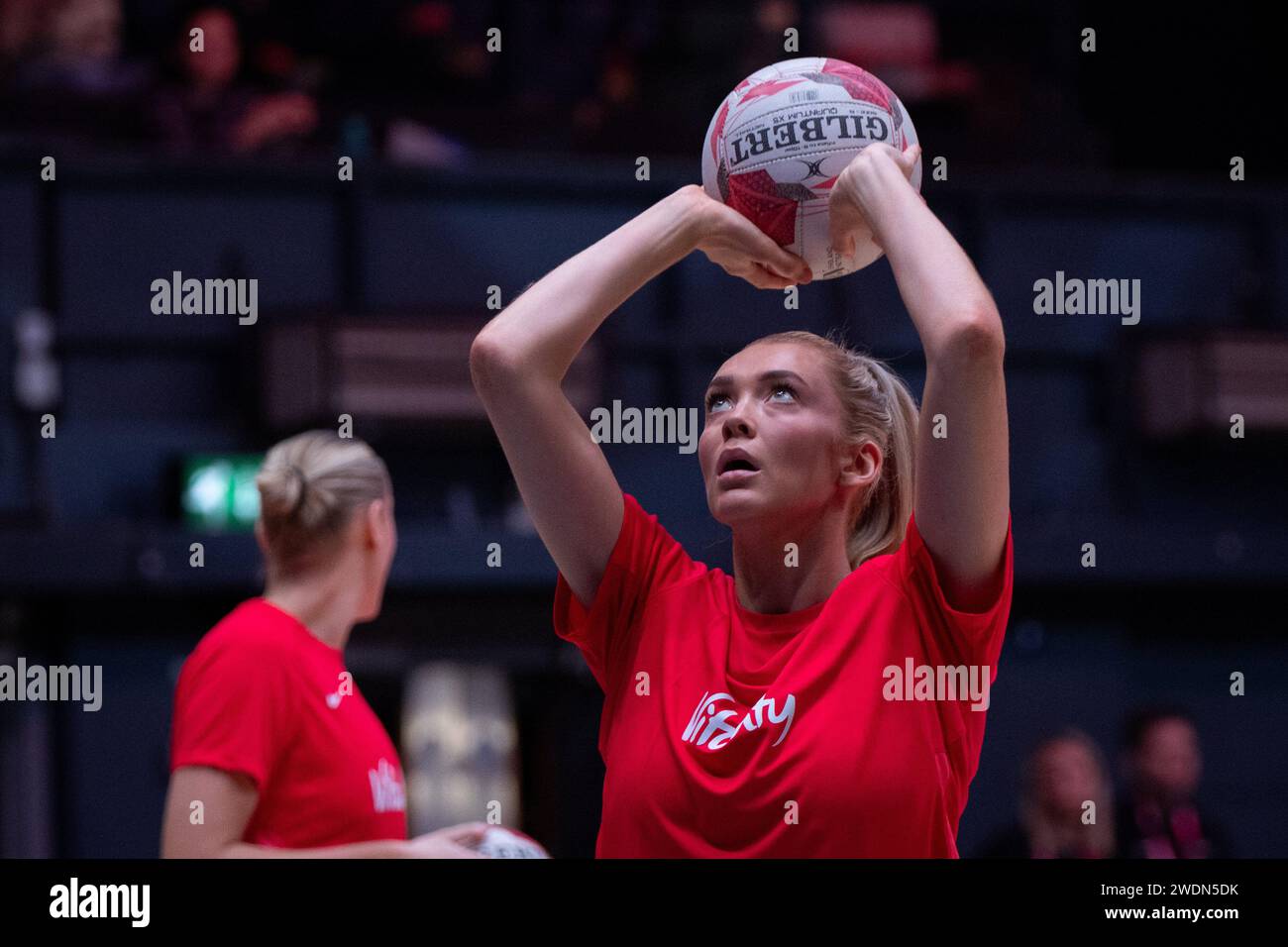 London, UK. 21st Jan, 2024. Helen Housby (GA, GS England) warming up ...