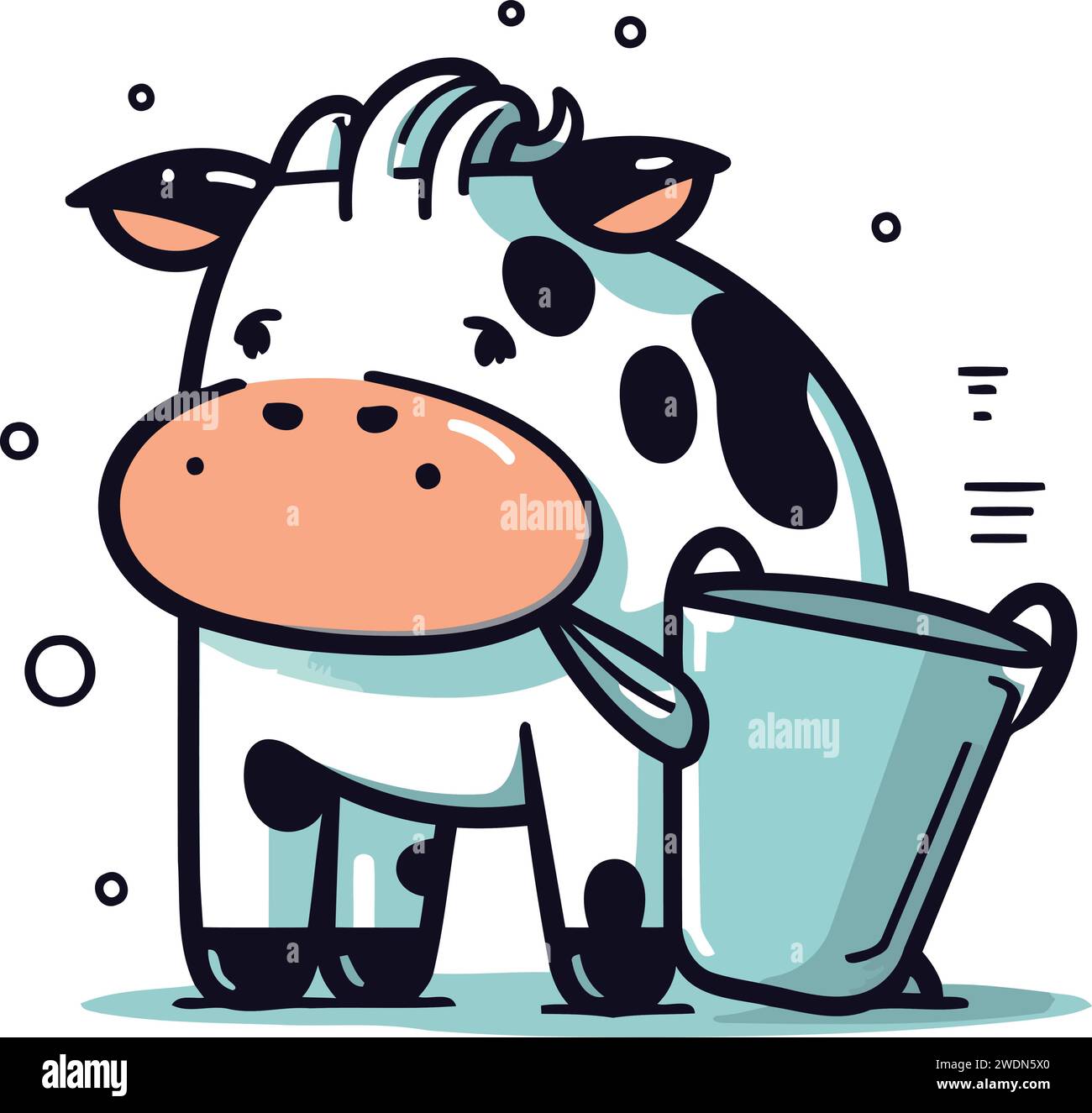 Milk cow bucket Stock Vector Images - Alamy