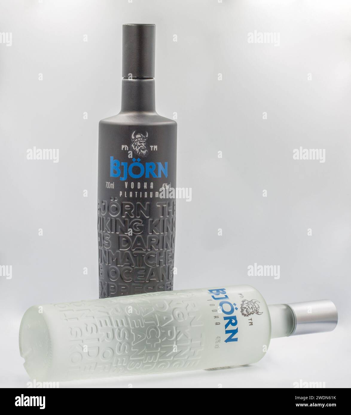 Kyiv, Ukraine - July 14, 2022: Studio shoot of Bjorn Polish vodka ...