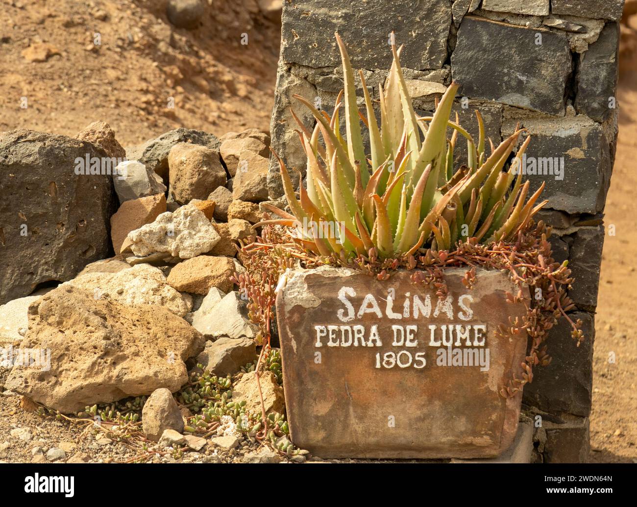 Salinas, salt mine, Pedra de Lume, Cape Verde Stock Photo - Alamy