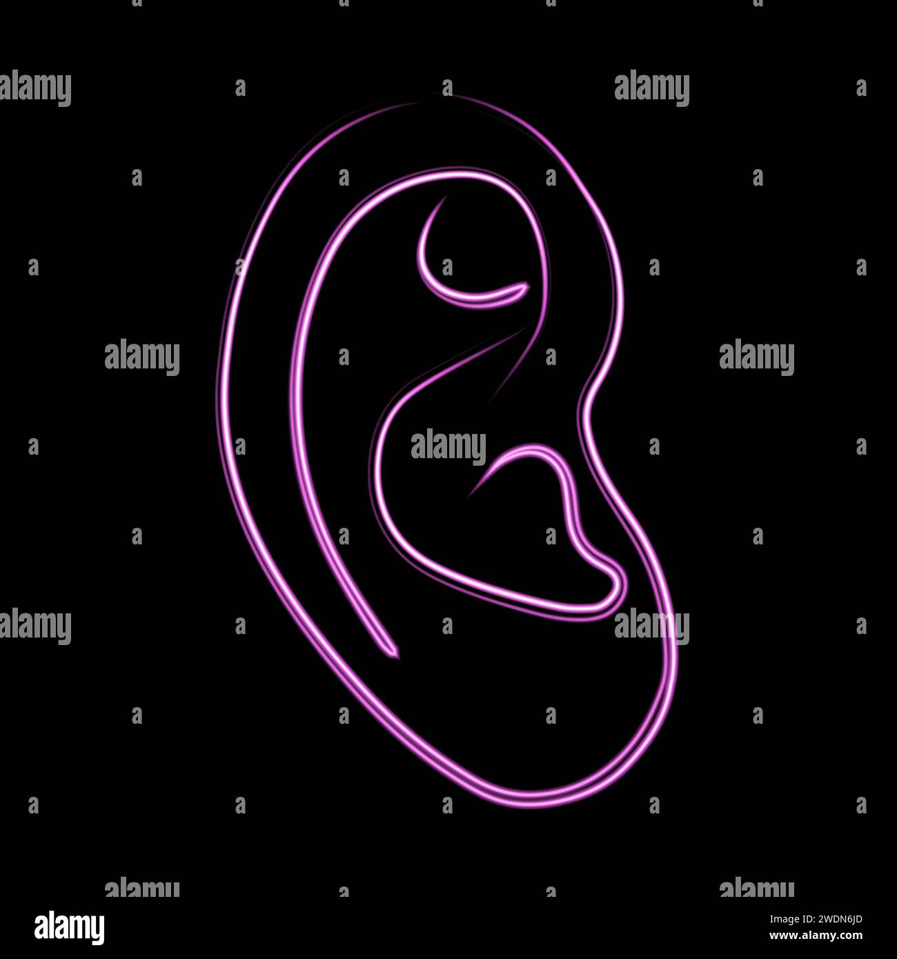 Illustration of a human ear with a neon effect Stock Vector Image & Art ...